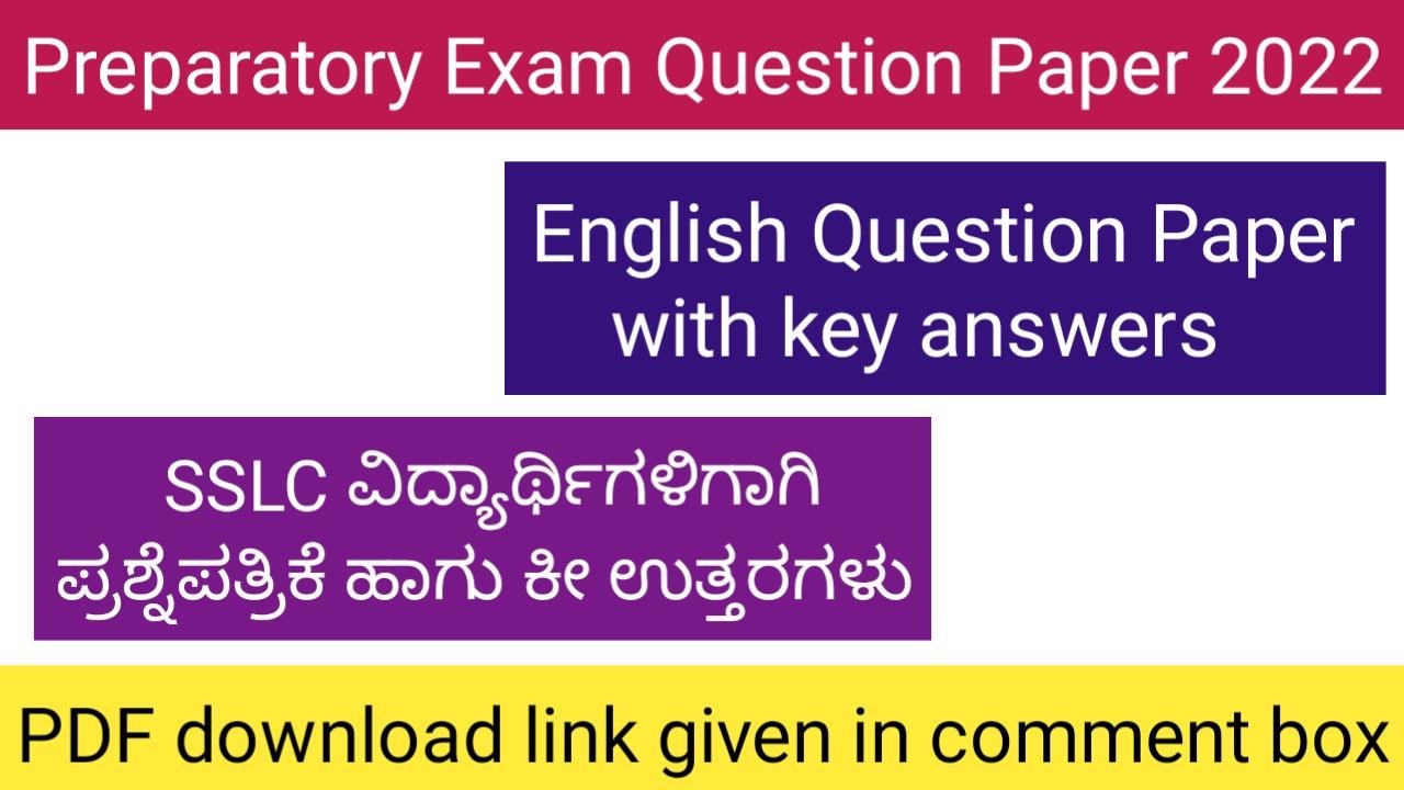 English preparatory exam question papers with key 2022 - Scoring Target