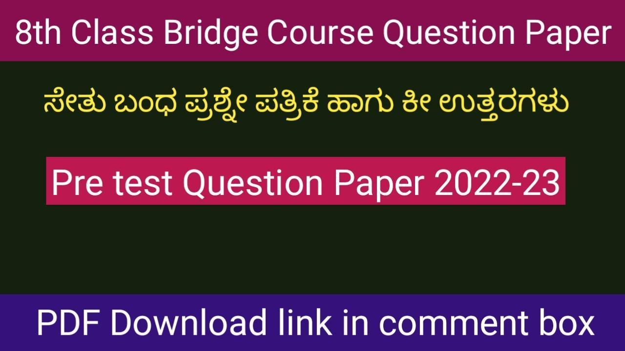 8th class pre-test question paper - Download bridge course-Scoring Target
